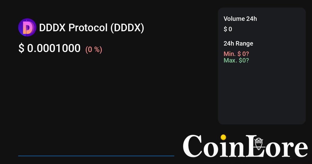 DDDX Protocol Price, Chart, Market Cap, DDDX Coin Essentials | CoinLore