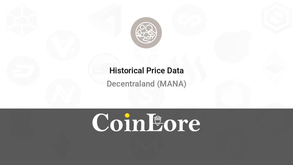 디센트럴랜드 (MANA) 역사적인 가격 | CoinLore