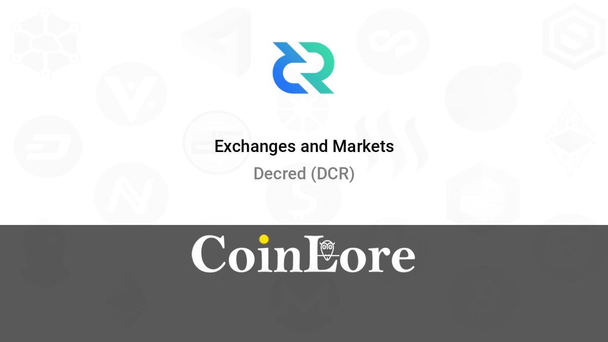 디크레드 (DCR) 거래소 | CoinLore