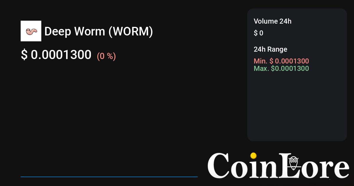Deep Worm Price, Chart, Market Cap, WORM Coin Essentials | CoinLore