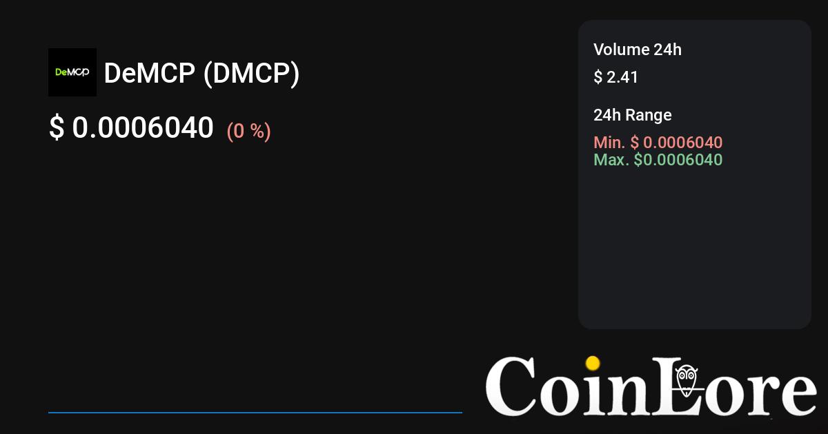 DeMCP Price, Chart, Market Cap, DMCP Coin Essentials | CoinLore
