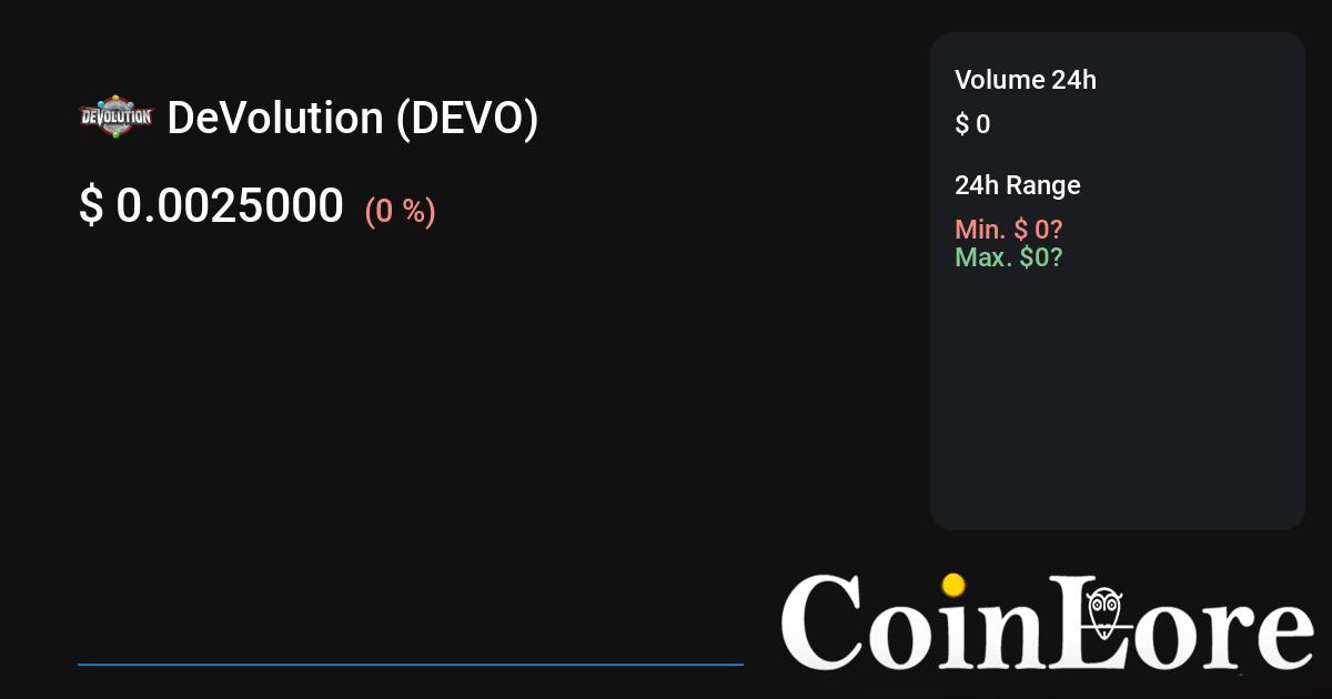 DeVolution Price, Chart, Market Cap, DEVO Coin Essentials | CoinLore