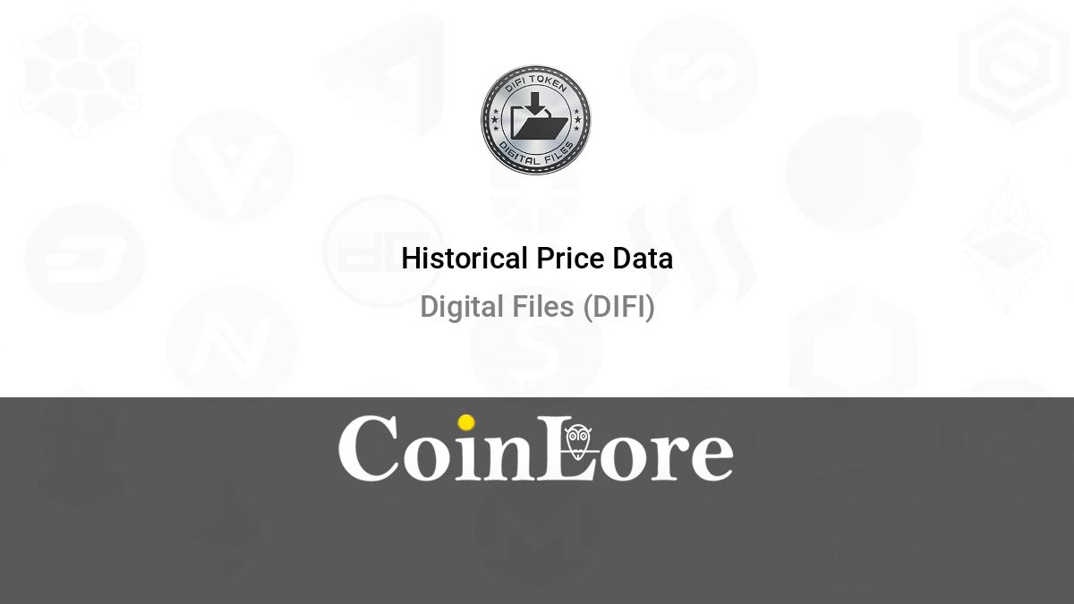 Digital Files (DIFI) Historical Prices | CoinLore