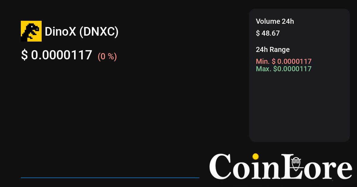 DinoX Price, Chart, Market Cap, DNXC Coin Essentials | CoinLore