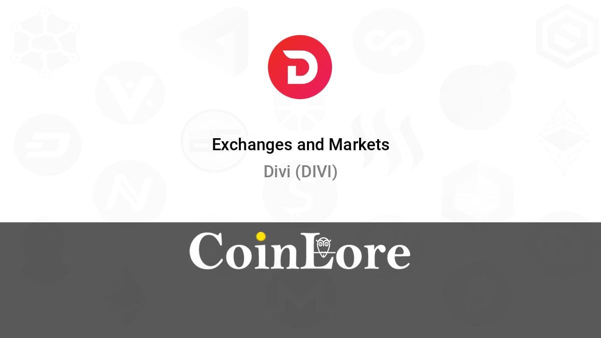 Divi (DIVI) Exchanges - Where to Buy,Sell,Trade | CoinLore