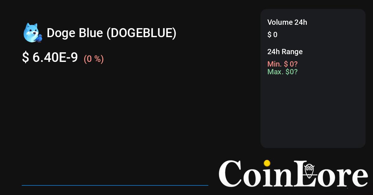 Doge Blue Price, Chart, Market Cap, DOGEBLUE Coin Essentials | CoinLore