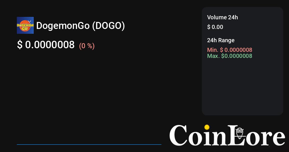 DogemonGo Price, Chart, Market Cap, DOGO Coin Essentials | CoinLore