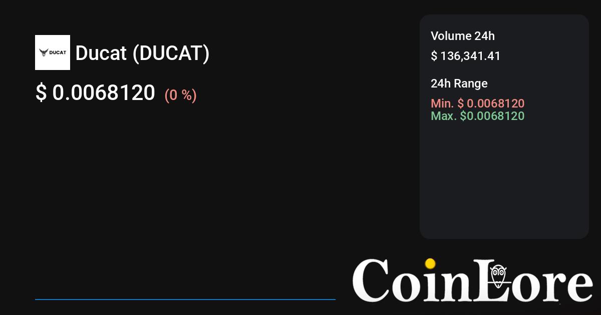 Ducat Kurs, Chart, DUCAT Krypto Coin | CoinLore