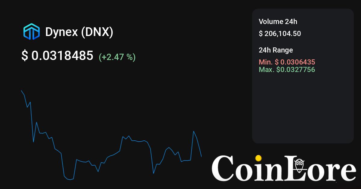 Dynex Price, Chart, Market Cap, DNX Coin Essentials | CoinLore
