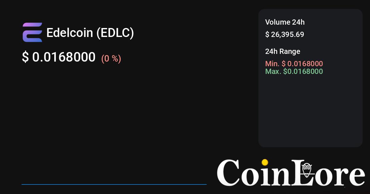 Edelcoin Price, Chart, Market Cap, EDLC Coin Essentials | CoinLore