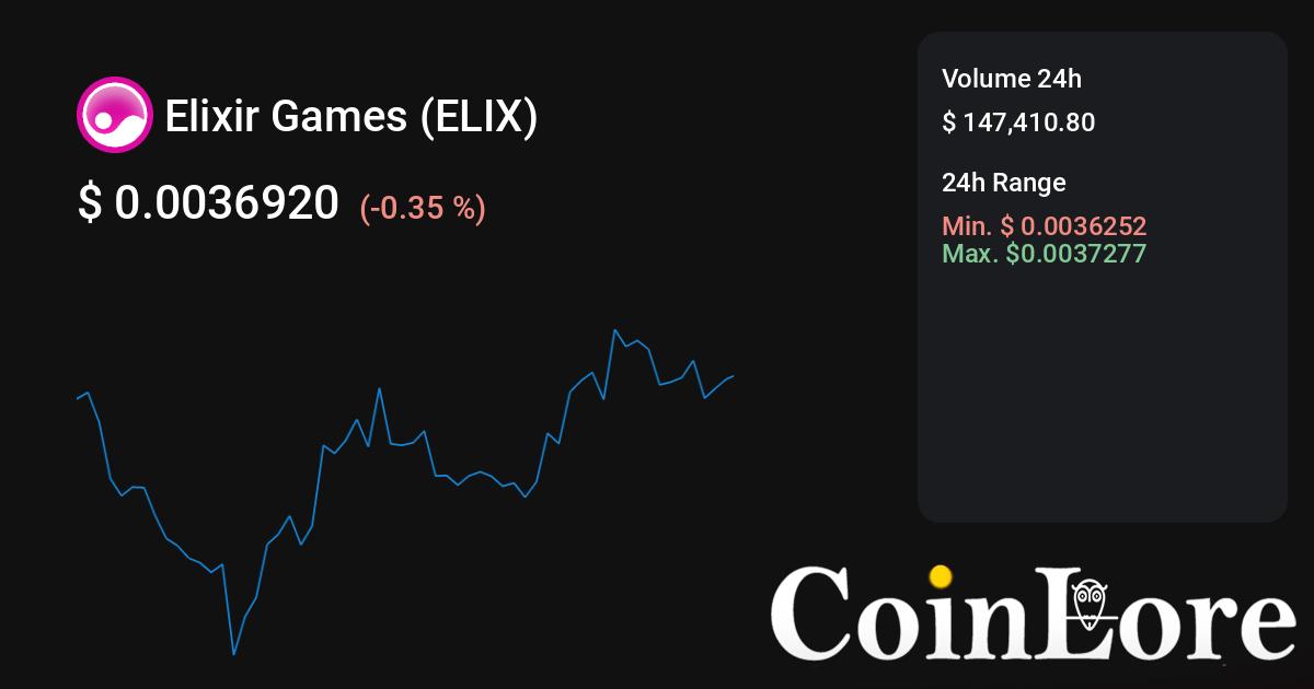 Elixir Games Price, Chart, Market Cap, ELIX Coin Essentials | CoinLore