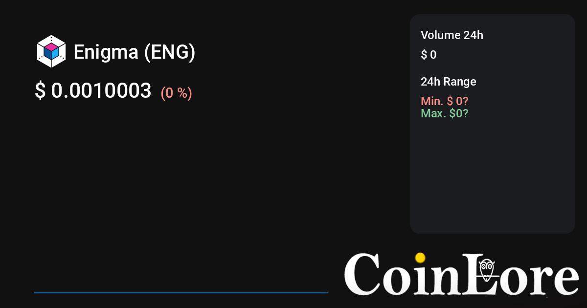 Enigma Price, Chart, Market Cap, ENG Coin Essentials | CoinLore