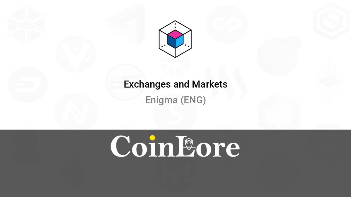 Enigma (ENG) 거래소 | CoinLore