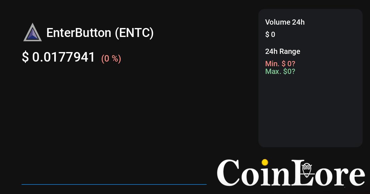 EnterButton Price, Chart, Market Cap, ENTC Coin Essentials | CoinLore