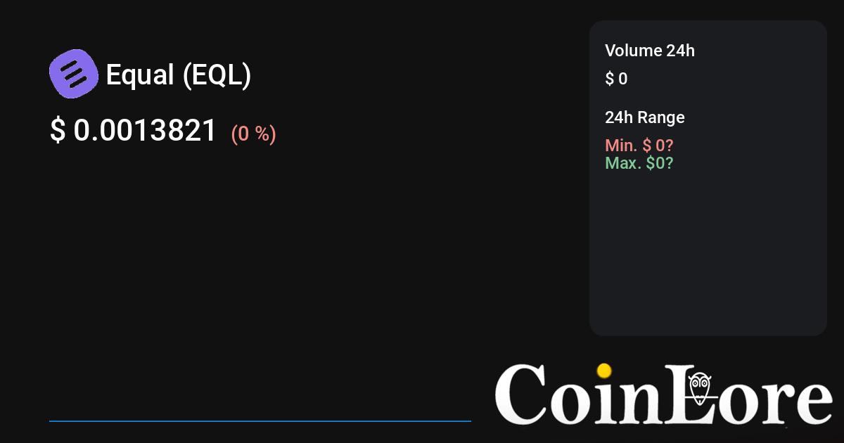 Equal Price, Chart, Market Cap, EQL Coin Essentials | CoinLore