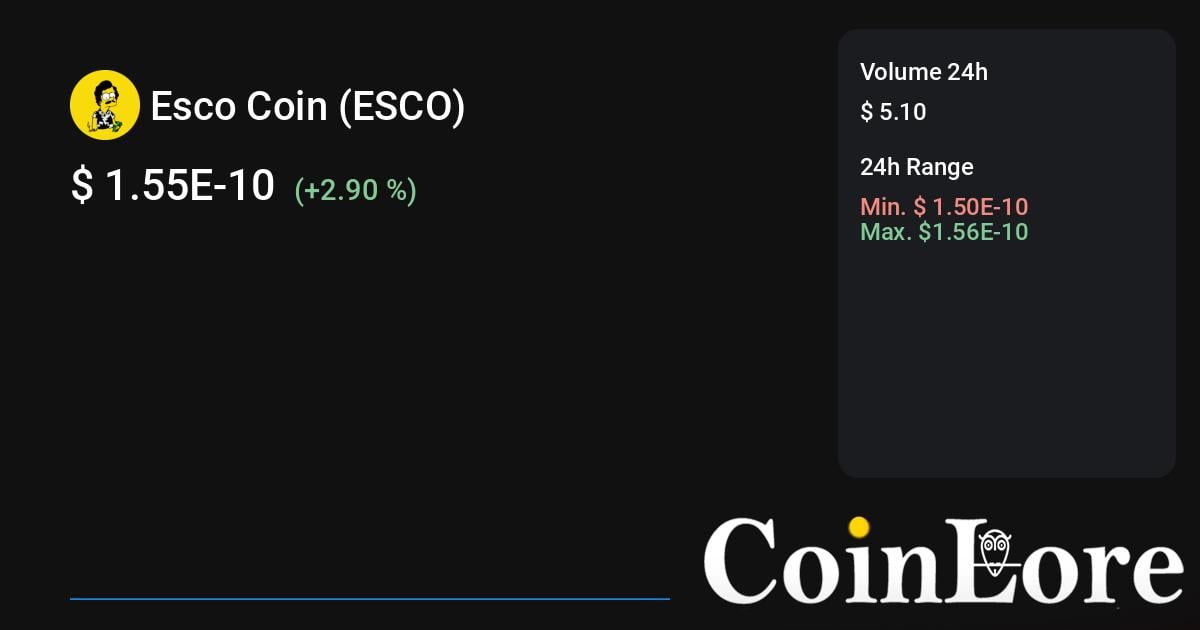 Esco Coin Price Chart Market Cap ESCO Coin Essentials CoinLore esco-coin-price-chart-market-cap-esco-coin-essentials-coinlore