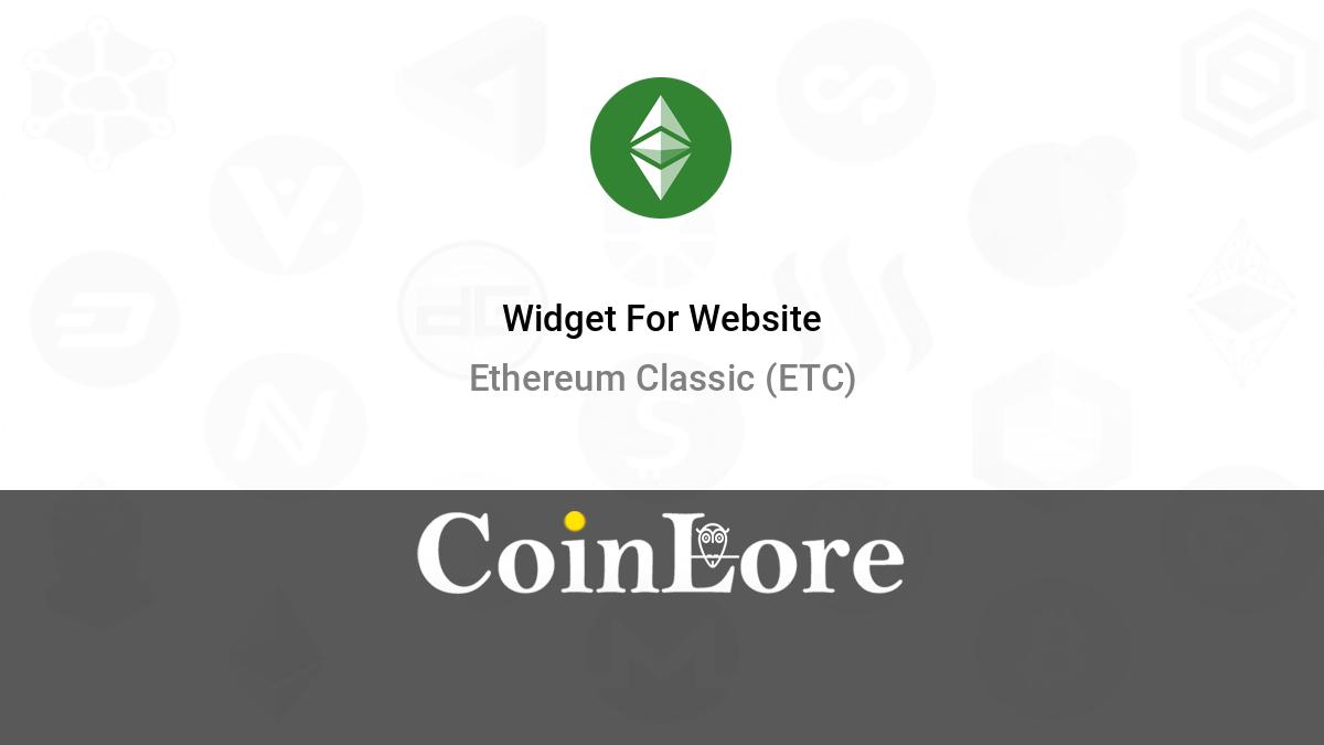 Ethereum Classic (ETC) Price Ticker Widget | CoinLore