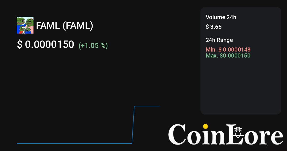 FAML 価格、チャート、FAML 仮想通貨 | CoinLore