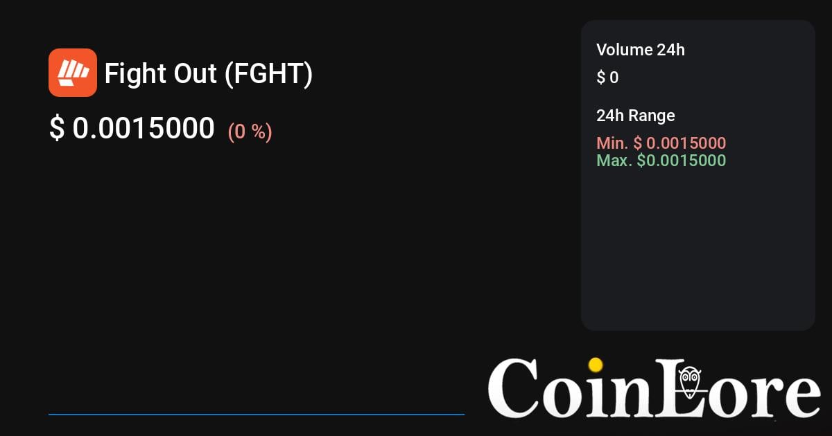 Fight Out Price, Chart, Market Cap, FGHT Coin Essentials | CoinLore