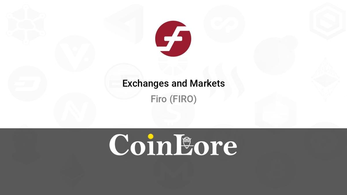 Firo (FIRO) Exchanges - Where to Buy,Sell,Trade | CoinLore