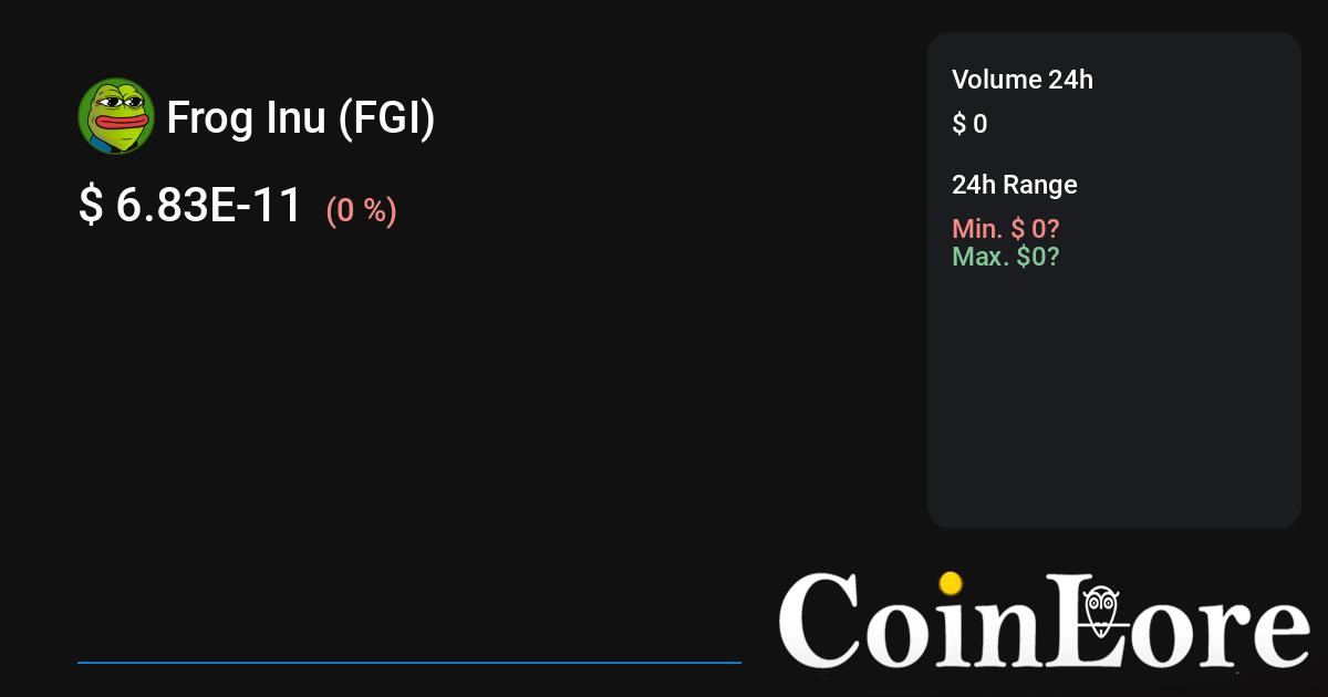 Frog Inu Price, Chart, Market Cap, FGI Coin Essentials | CoinLore