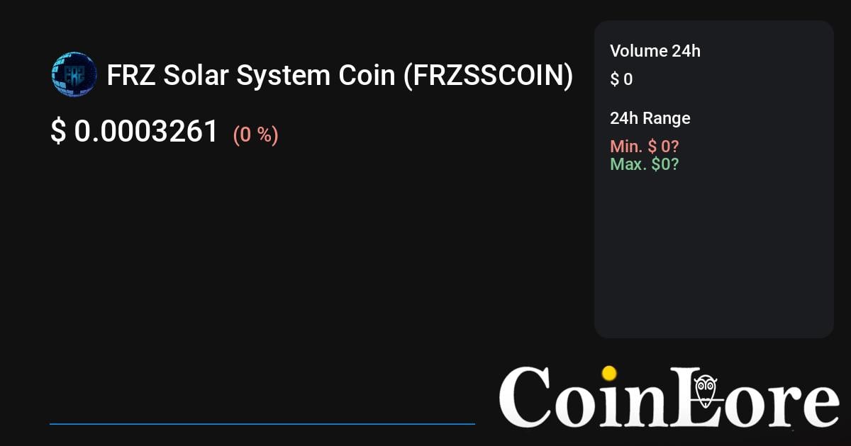 FRZ Solar System Coin Price, Chart, Market Cap, FRZSSCOIN Coin ...