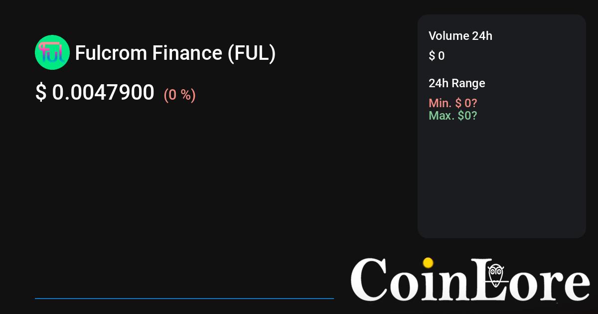 Fulcrom Finance Price, Chart, Market Cap, FUL Coin Essentials | CoinLore