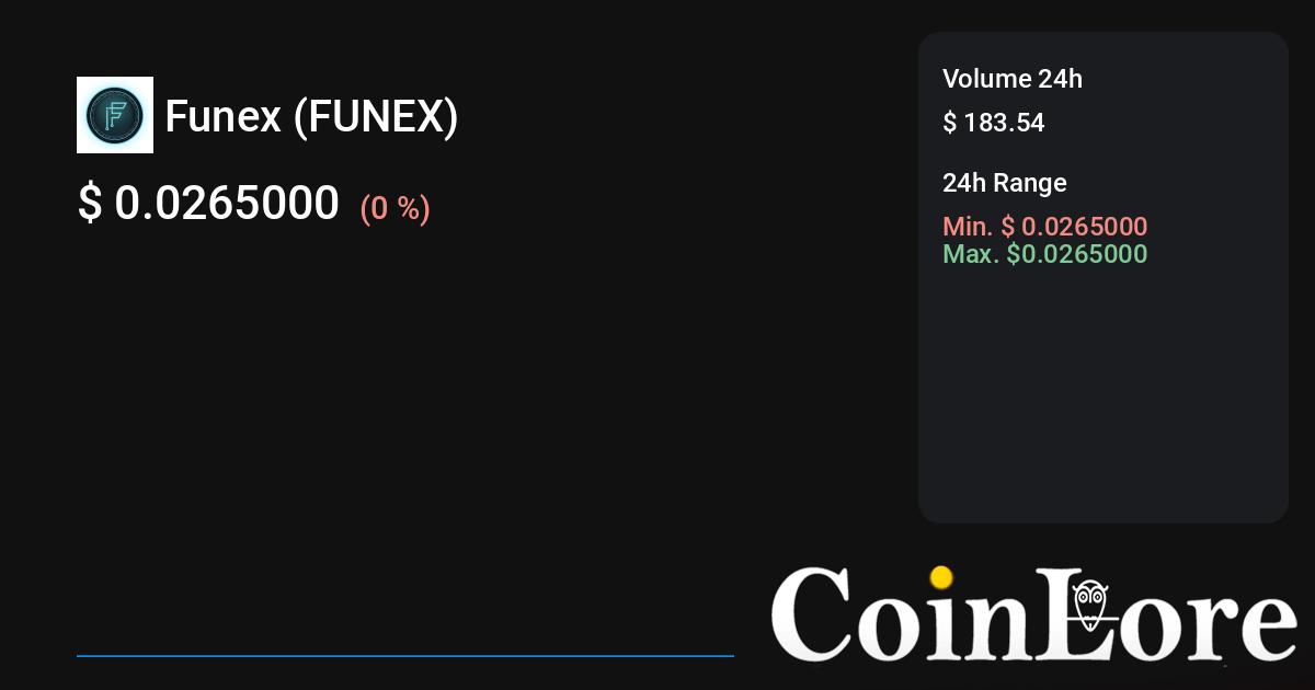 Funex Price, Chart, Market Cap, FUNEX Coin Essentials | CoinLore