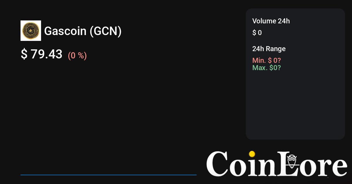 Gascoin Price, Chart, Market Cap, GCN Coin Essentials | CoinLore