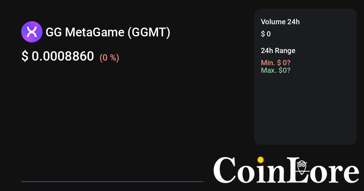 GG MetaGame Price, Chart, Market Cap, GGMT Coin Essentials | CoinLore