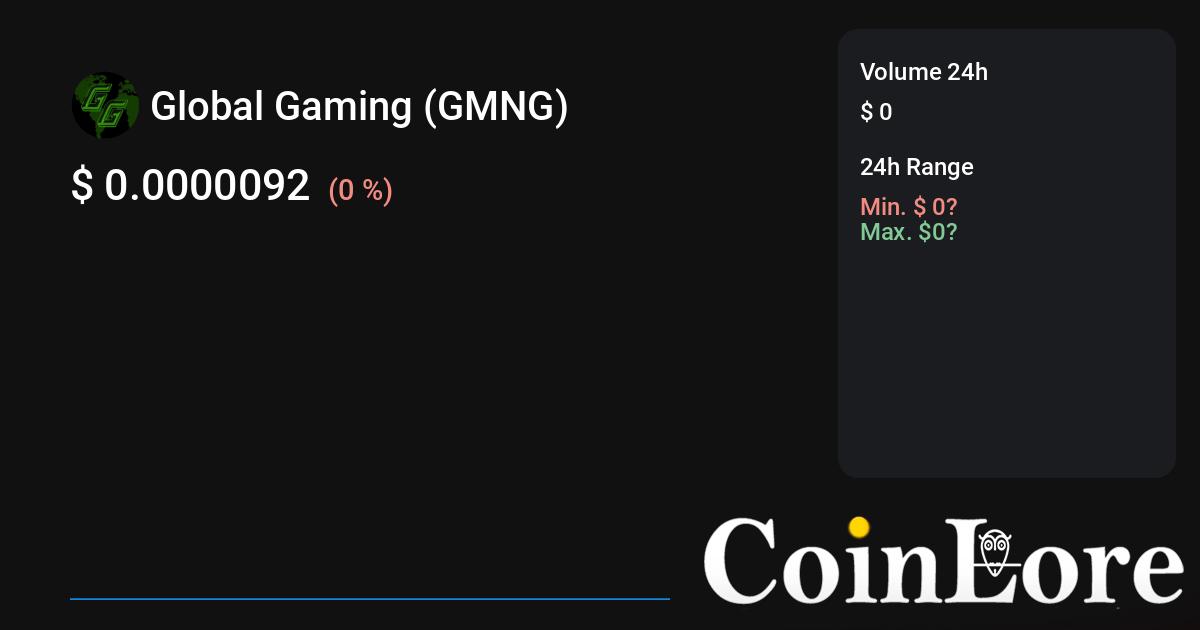 Global Gaming Price, Chart, Market Cap, GMNG Coin Essentials CoinLore