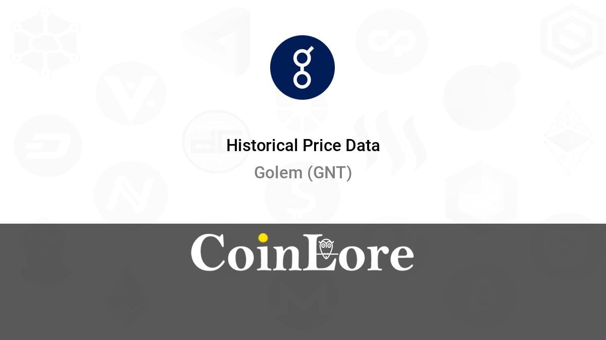 Golem (GNT) Historical Prices | CoinLore