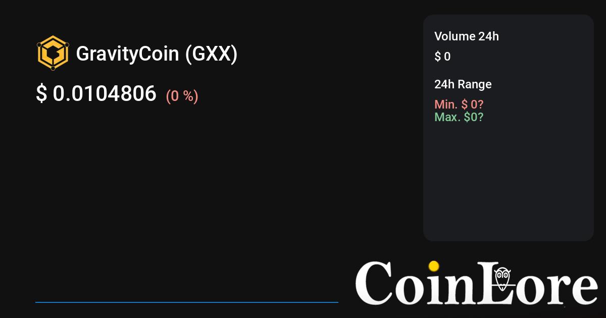 GravityCoin Price, Chart, Market Cap, GXX Coin Essentials | CoinLore