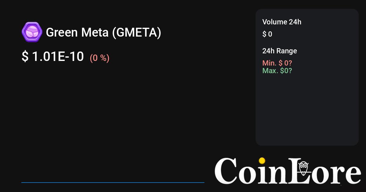 Green Meta Price, Chart, Market Cap, GMETA Coin Essentials | CoinLore