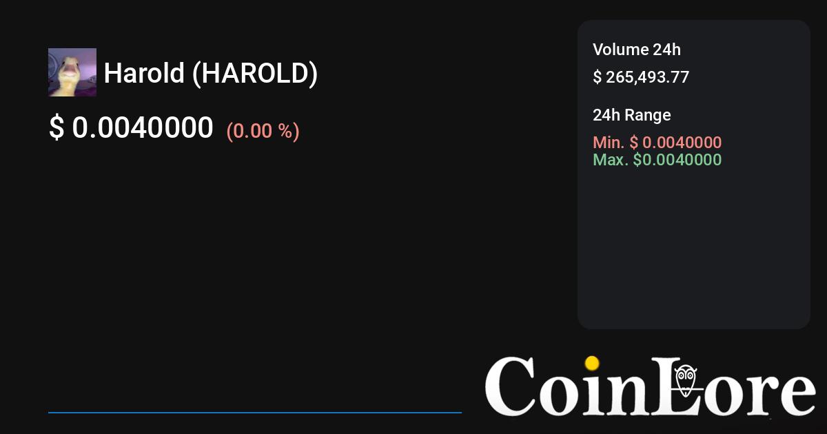 Harold Price, Chart, Market Cap, HAROLD Coin Essentials | CoinLore