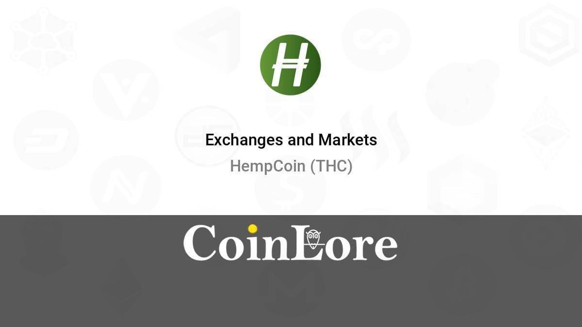 HempCoin (THC) Exchanges - Where to Buy,Sell,Trade | CoinLore