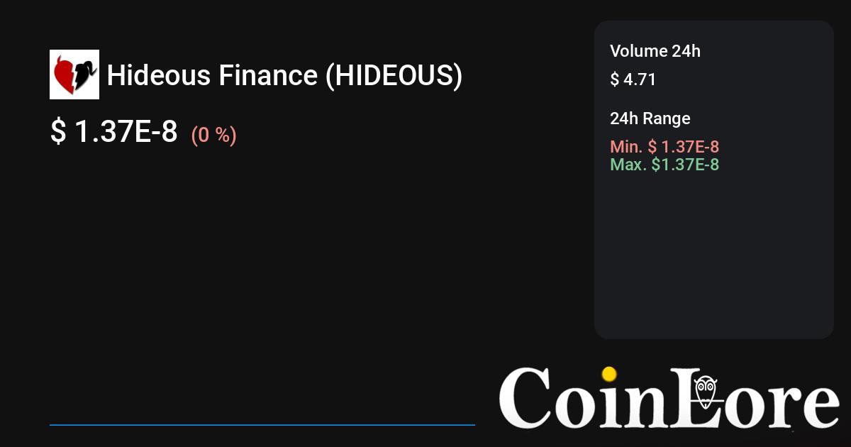 Hideous Finance Price, Chart, Market Cap, HIDEOUS Coin Essentials ...