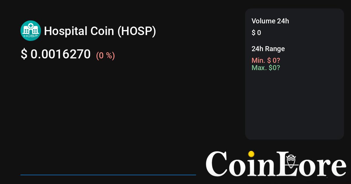 Hospital Coin Price, Chart, Market Cap, HOSP Coin Essentials | CoinLore