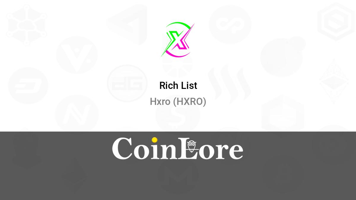 Hxro Rich List - Top 100 Addresses | CoinLore