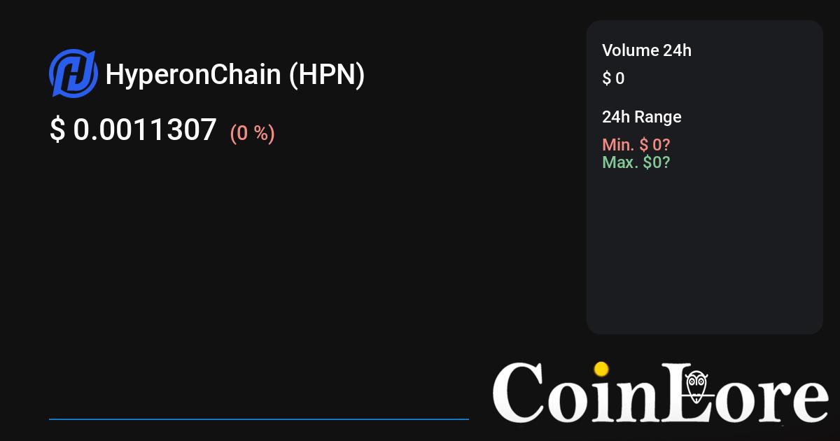 HyperonChain Price, Chart, Market Cap, HPN Coin Essentials | CoinLore