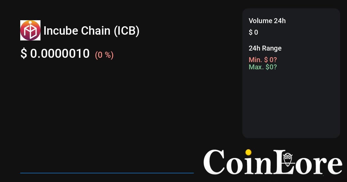 Incube Chain Price, Chart, Market Cap, ICB Coin Essentials | CoinLore
