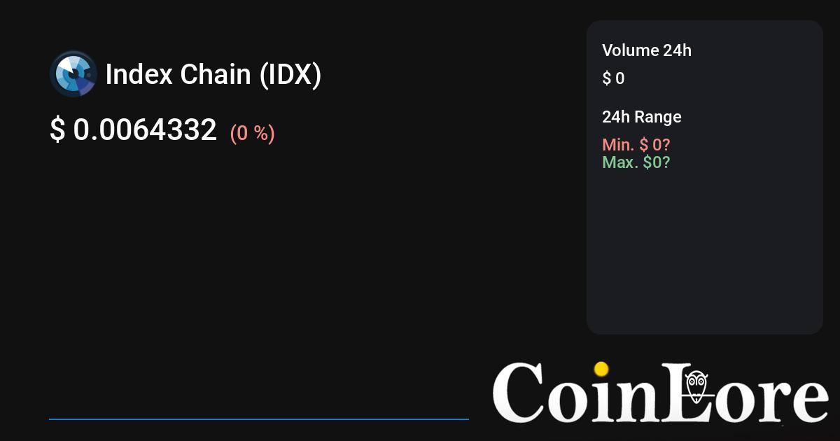 Index Chain Price, Chart, Market Cap, IDX Coin Essentials | CoinLore