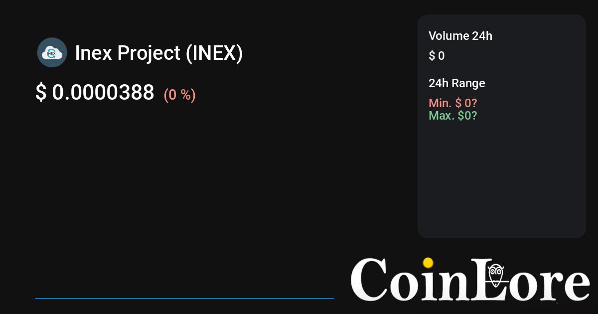 Inex Project 价格, 图表, INEX 完整货币资讯/指标 | CoinLore