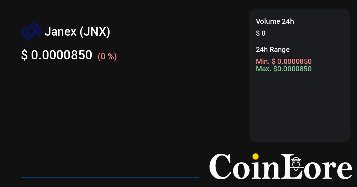 Janex Price, Chart, Market Cap, JNX Coin Essentials | CoinLore