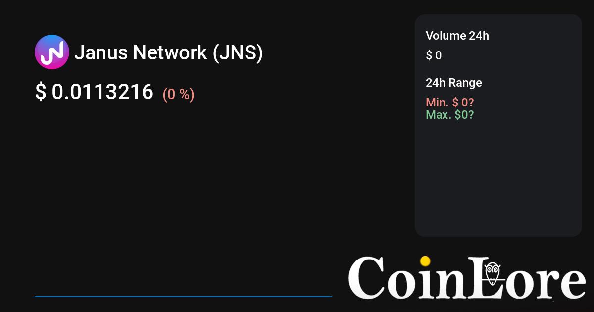 Janus Network Price, Chart, Market Cap, JNS Coin Essentials | CoinLore