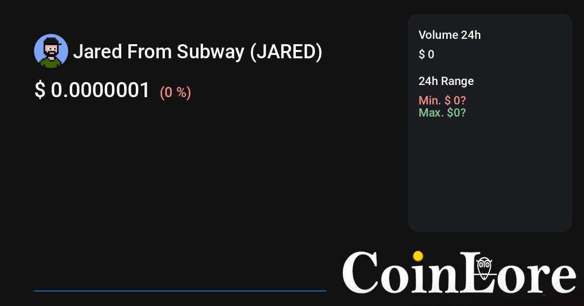 Jared From Subway Price, Chart, Market Cap, JARED Coin Essentials ...