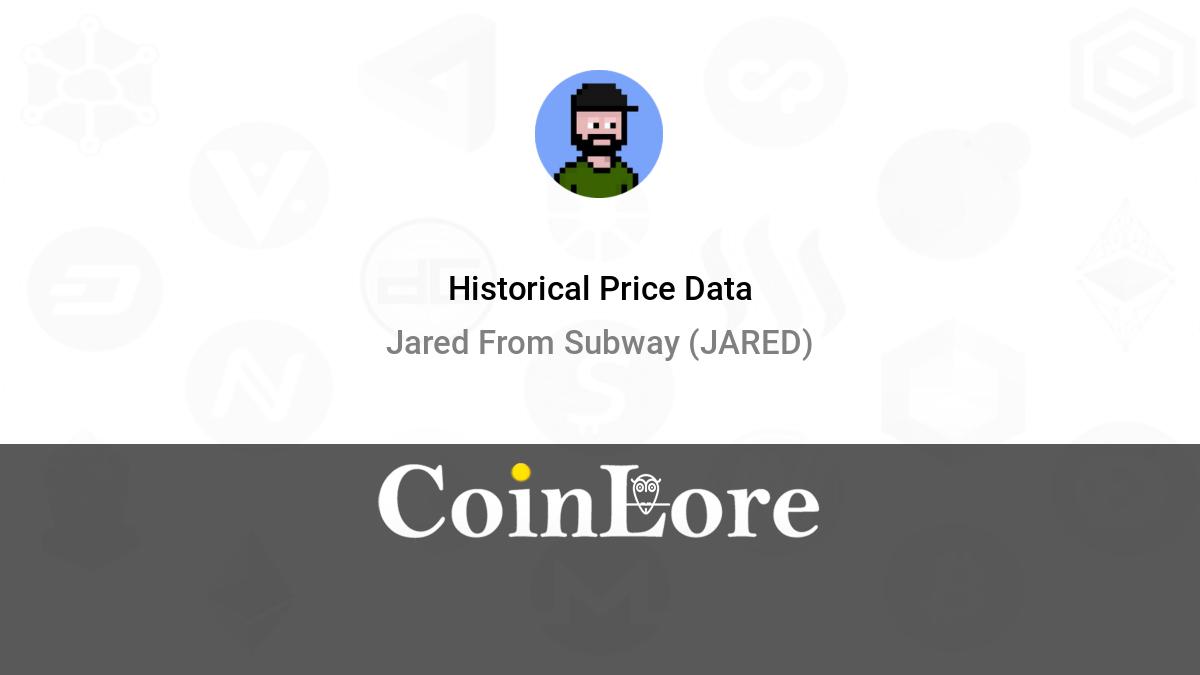 Jared From Subway (JARED) Historical Prices | CoinLore
