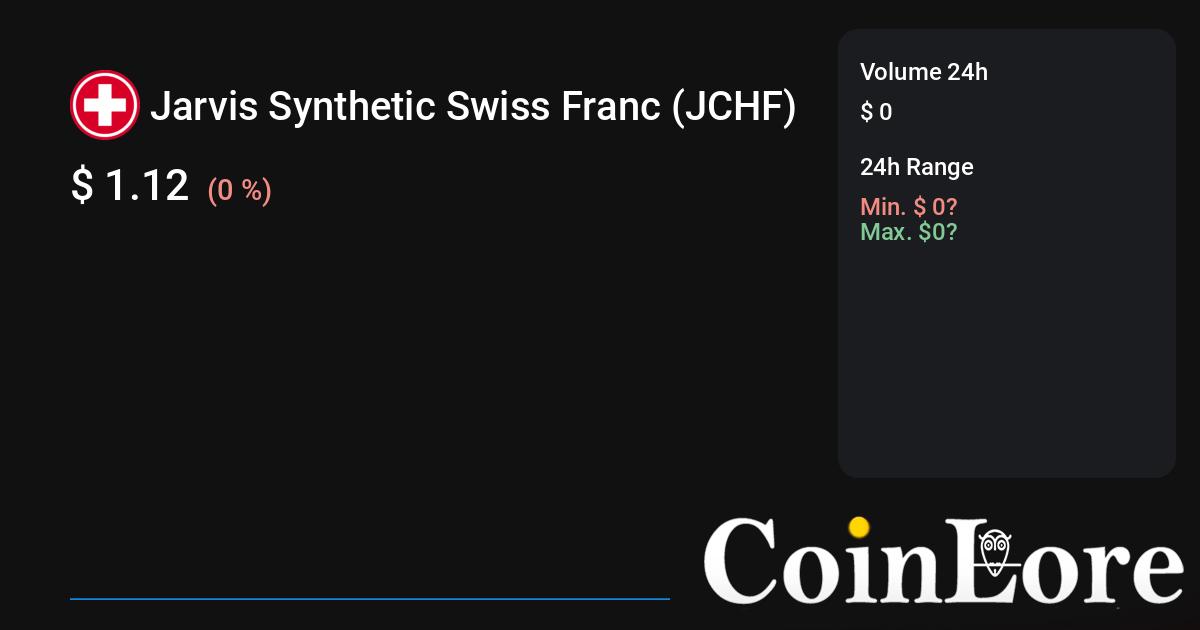Jarvis Synthetic Swiss Franc Price, Chart, Market Cap, JCHF Coin ...
