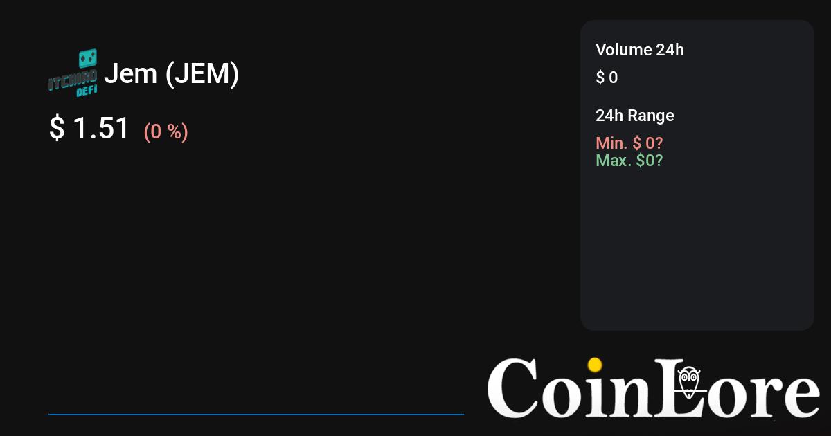Jem Price, Chart, Market Cap, JEM Coin Essentials | CoinLore