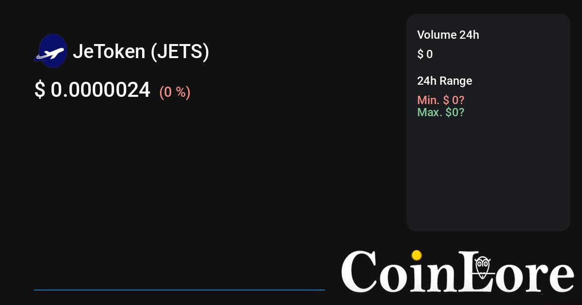 JeToken Price, Chart, Market Cap, JETS Coin Essentials | CoinLore